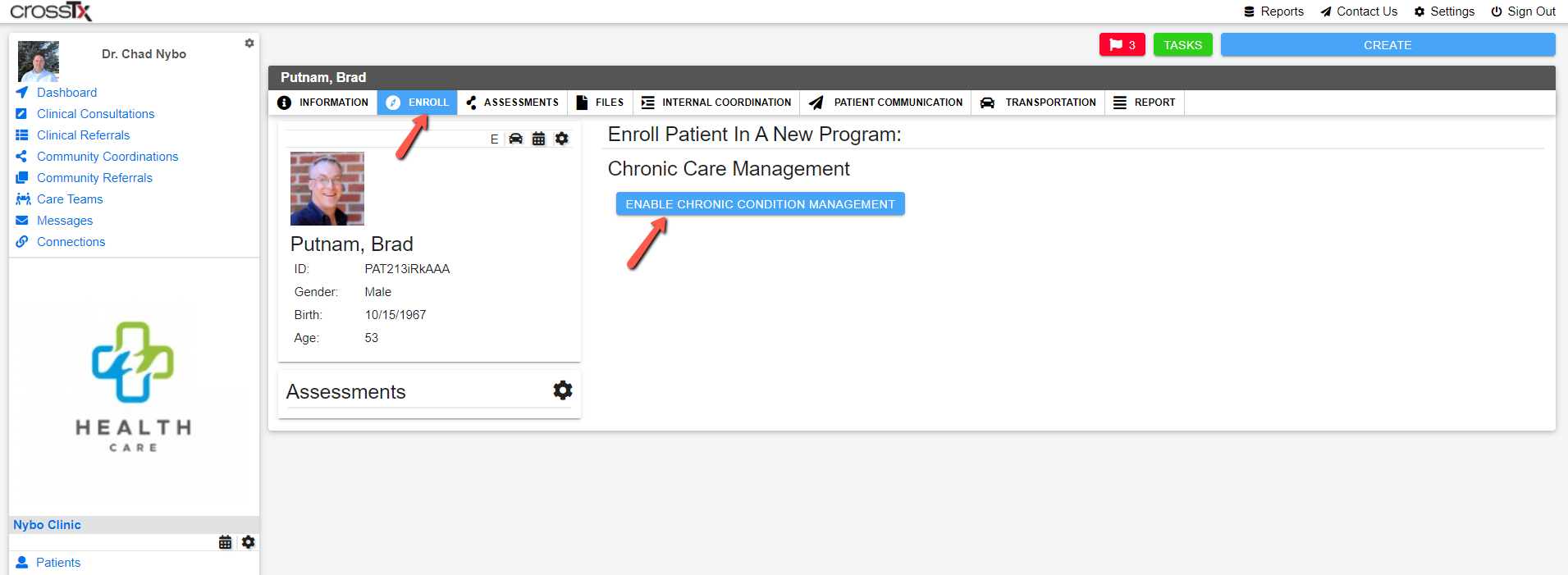 How do I enroll a patient in a program like Medicare Chronic Condition ...